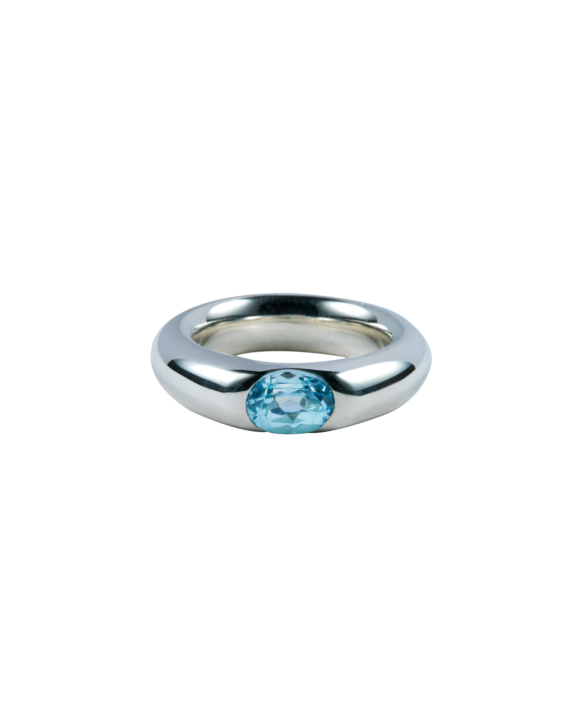 One Stone Ring Blue Topaz
