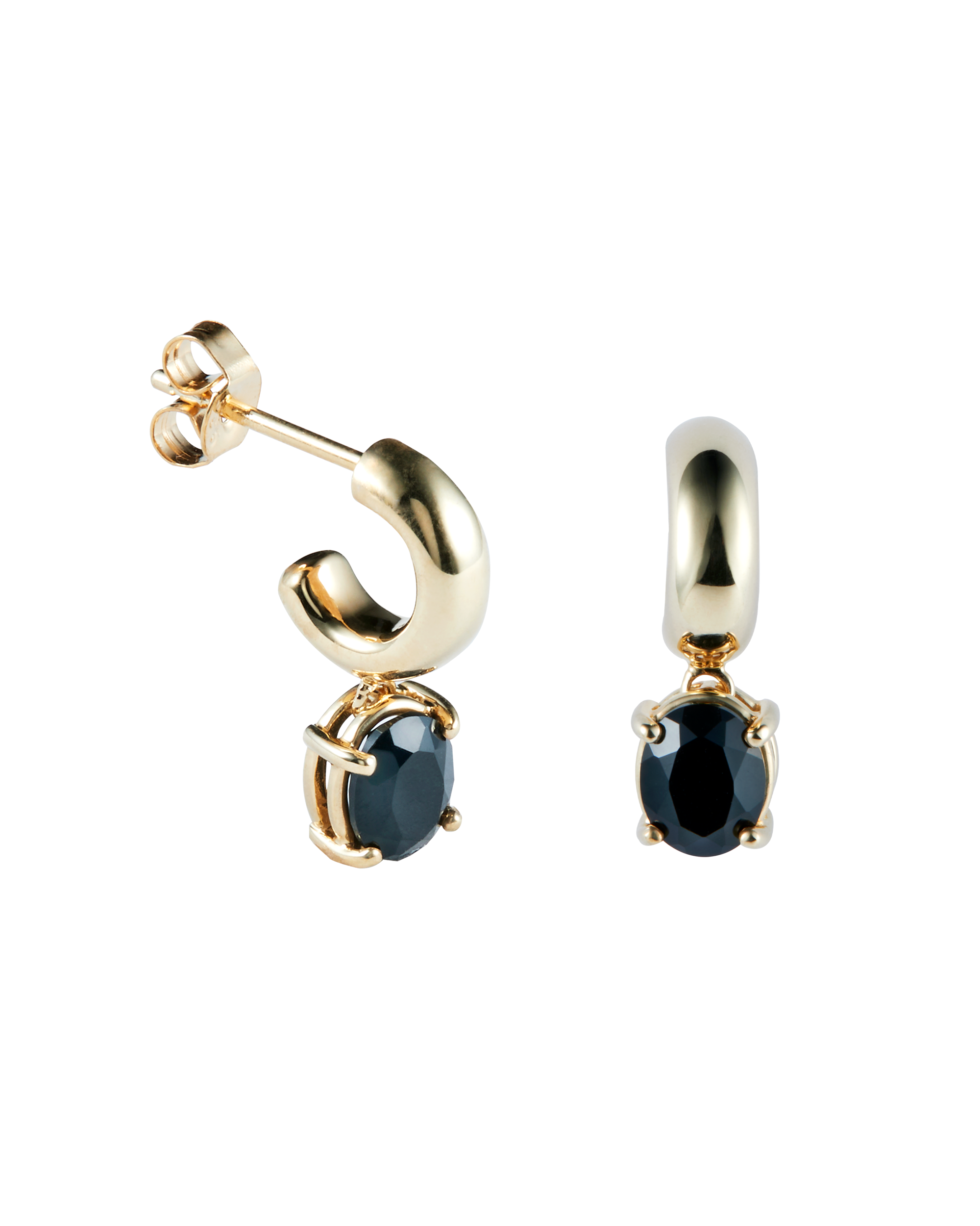 Sunny C Stone Pierces Onyx -Gold-