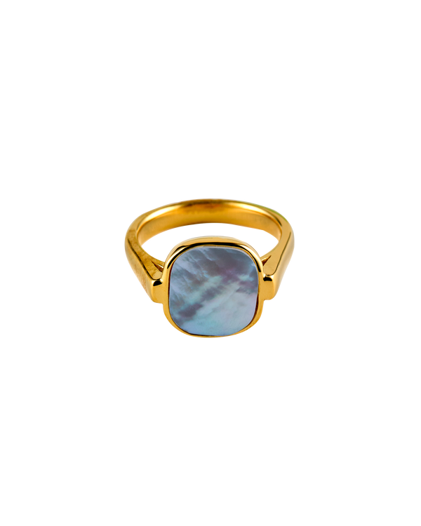 Black Shell Window Ring -Gold-