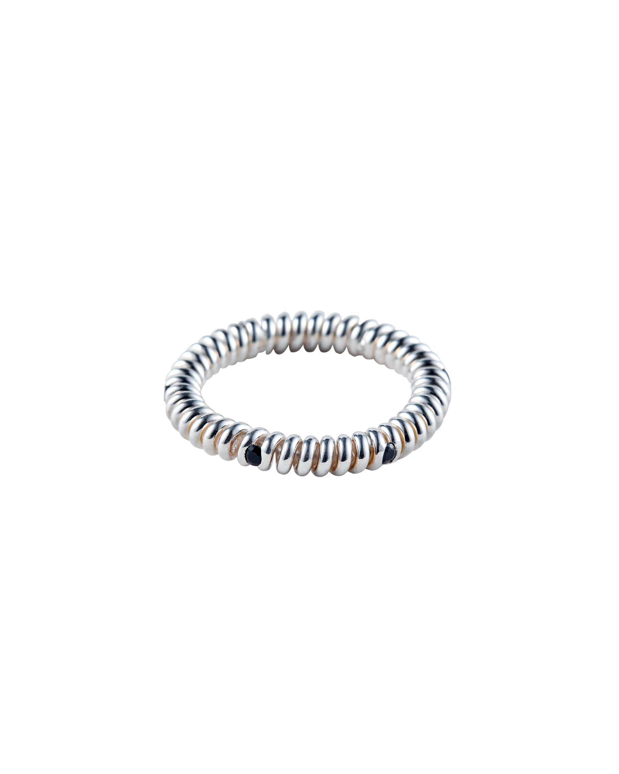 Spring 6 Stone Ring Onyx -Silver-