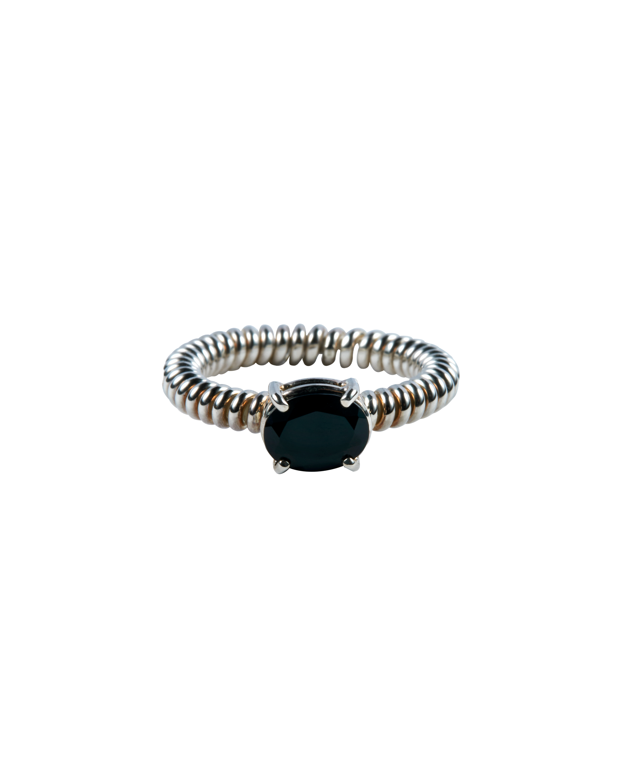 Onyx Spring Stone Ring -Silver-