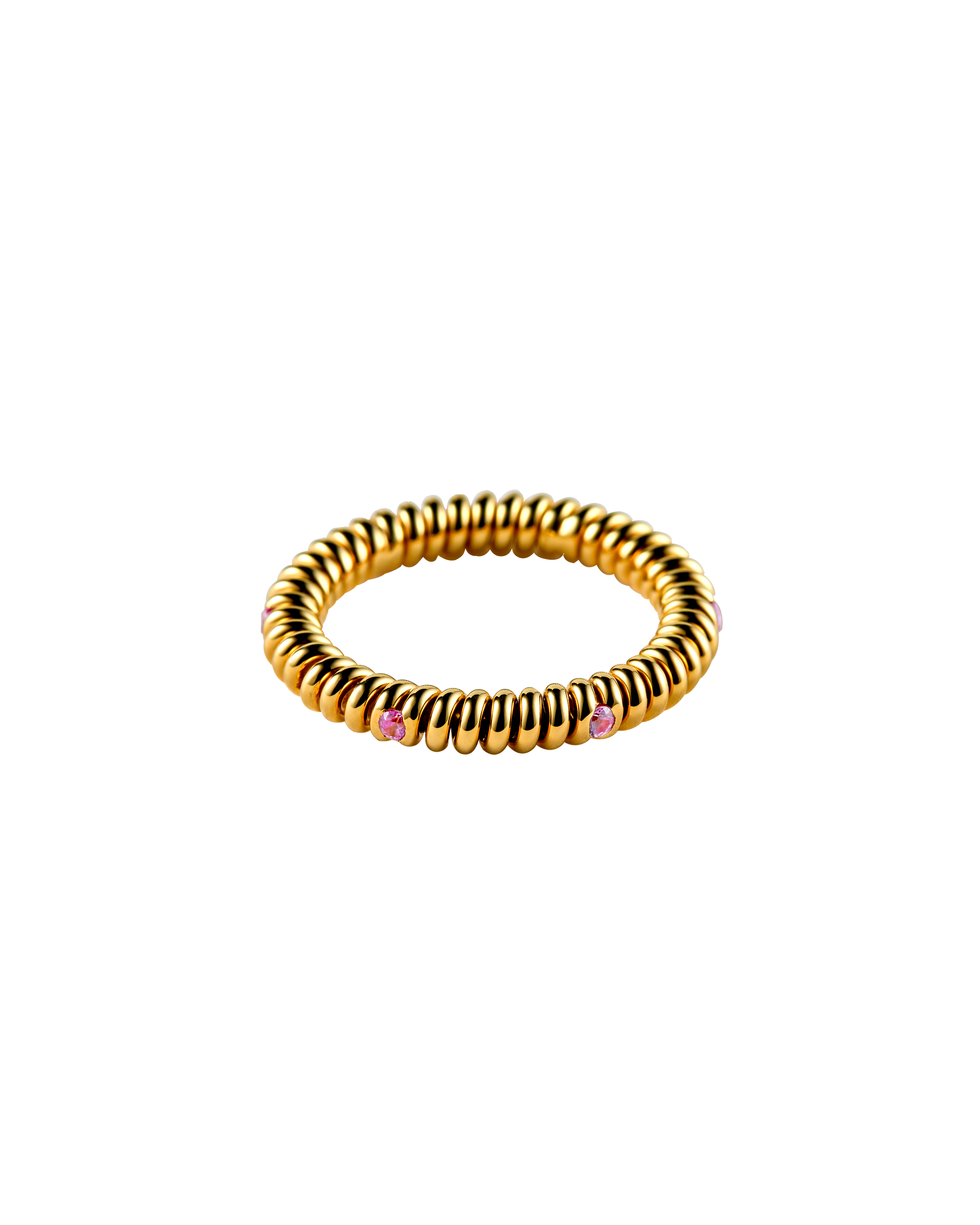 Spring 6 Stone Ring Pink Sapphire -Gold-