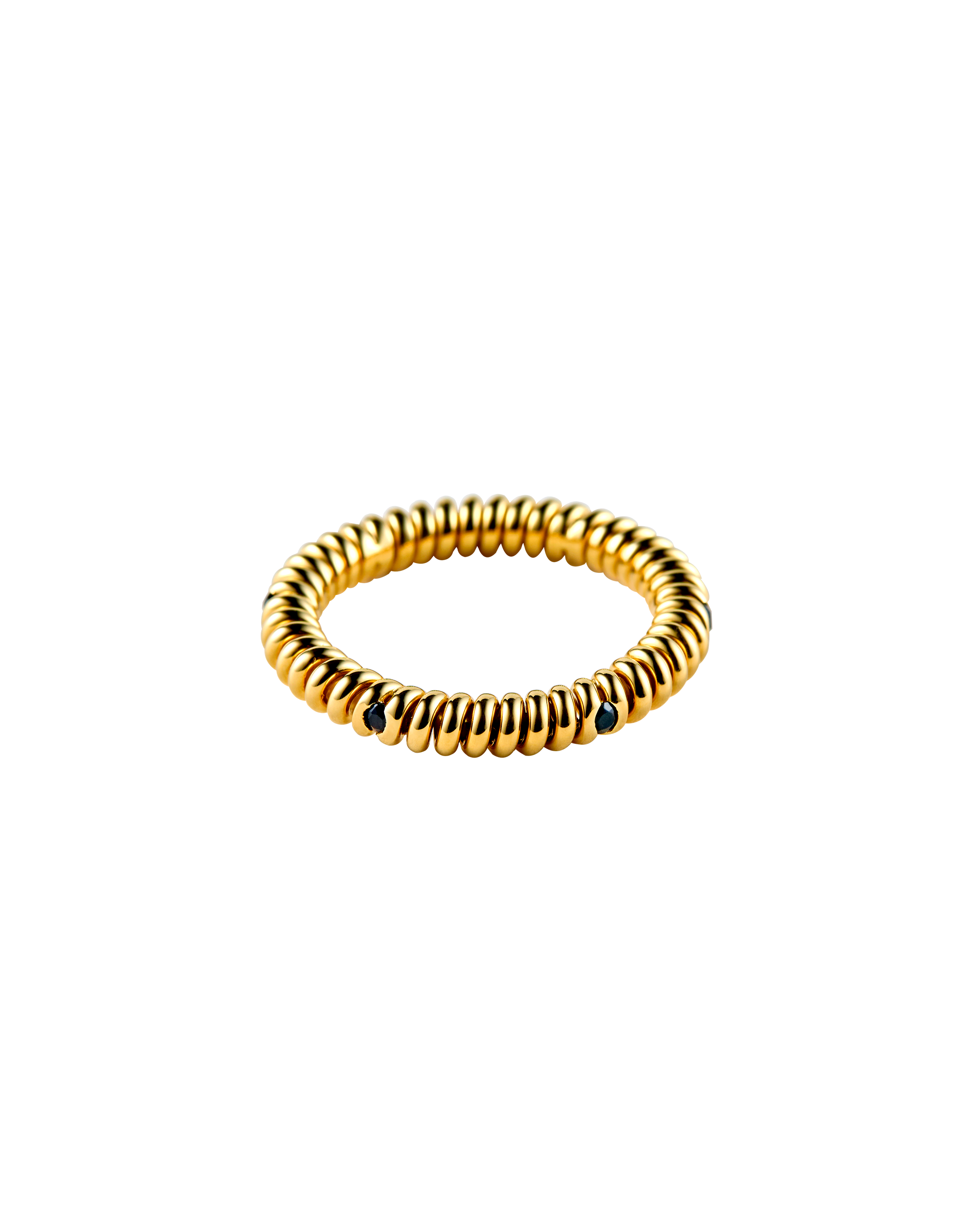 Spring 6 Stone Ring Onyx -Gold-